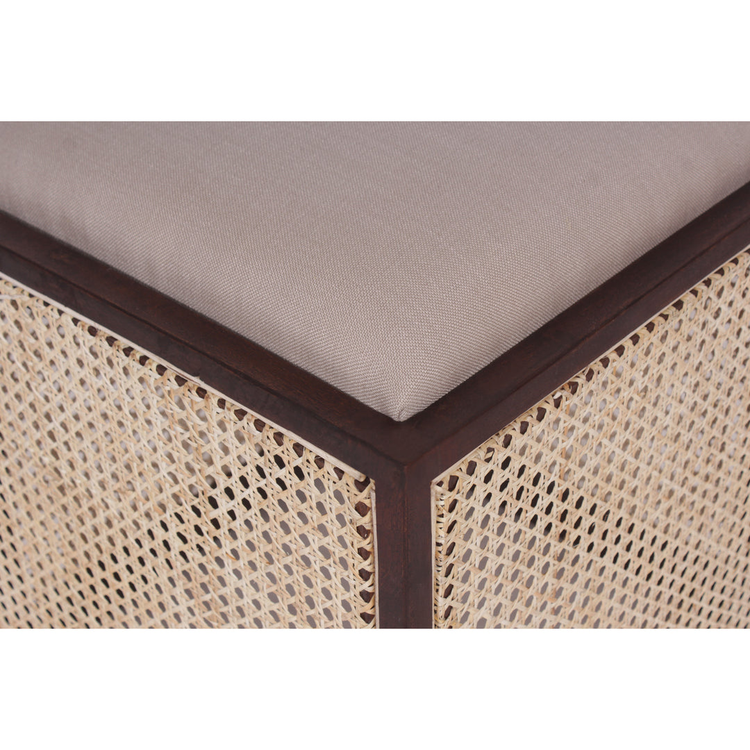 Jamie Cane Cube Ottoman – Mango and Acacia